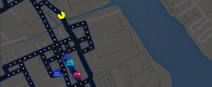 Playable Pac-Man Game on Google Maps
