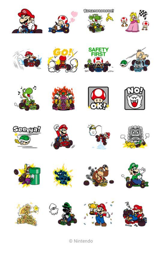 Mario Kart Stickers Now Available in LINE Mobile App