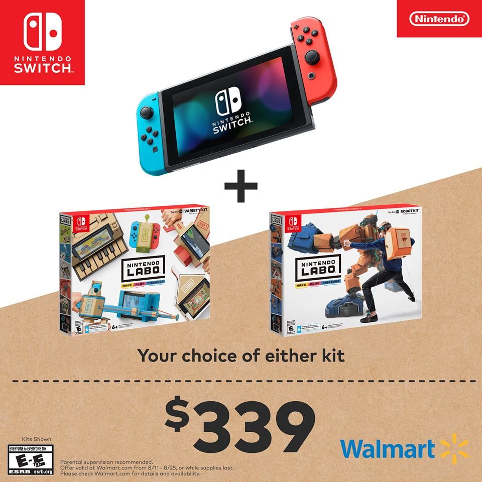 Walmart has Nintendo Switch with Labo Deal