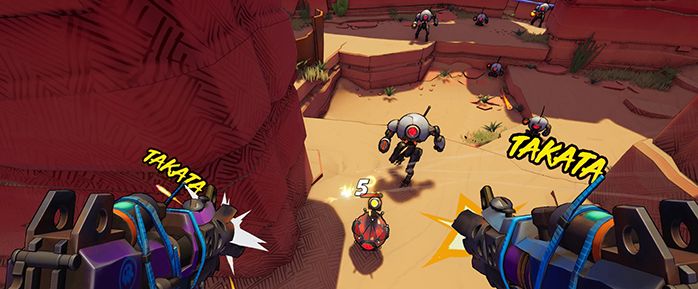 Blasting Through the Scrap Canyons in Roboquest Launch Trailer