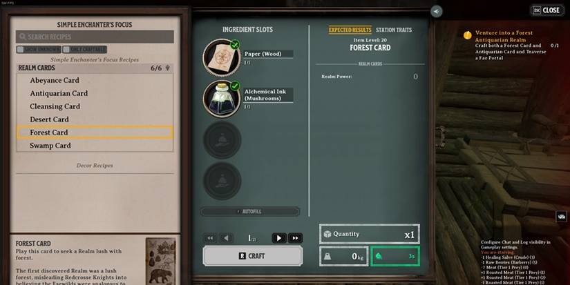 Nightingale: How To Craft A Forest Card