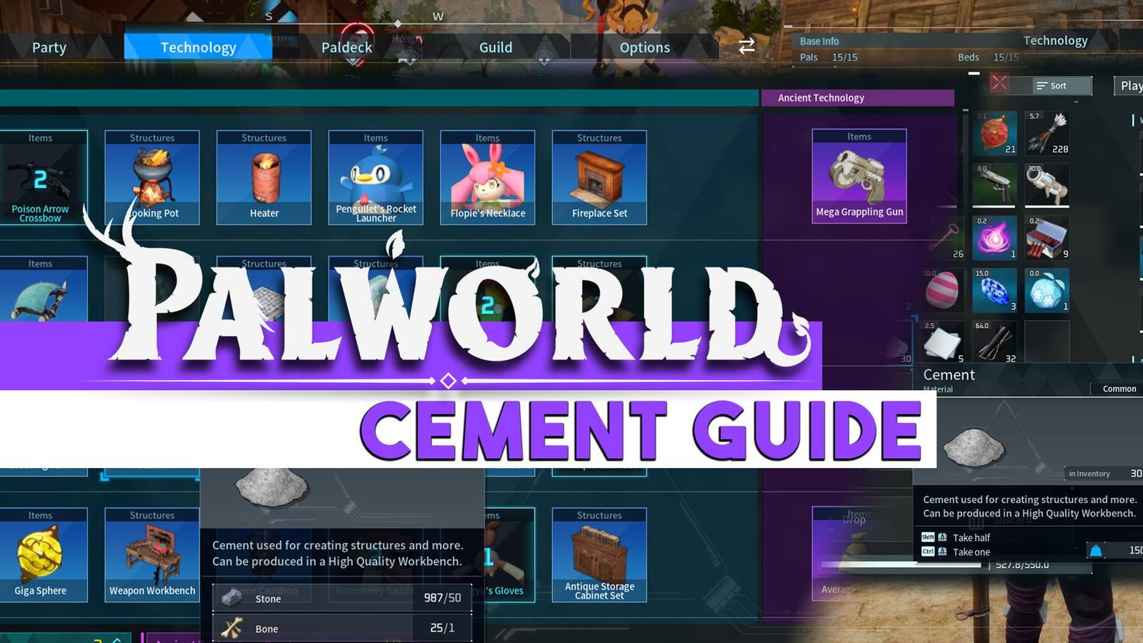 Palworld: How To Get Cement And What To Do With It