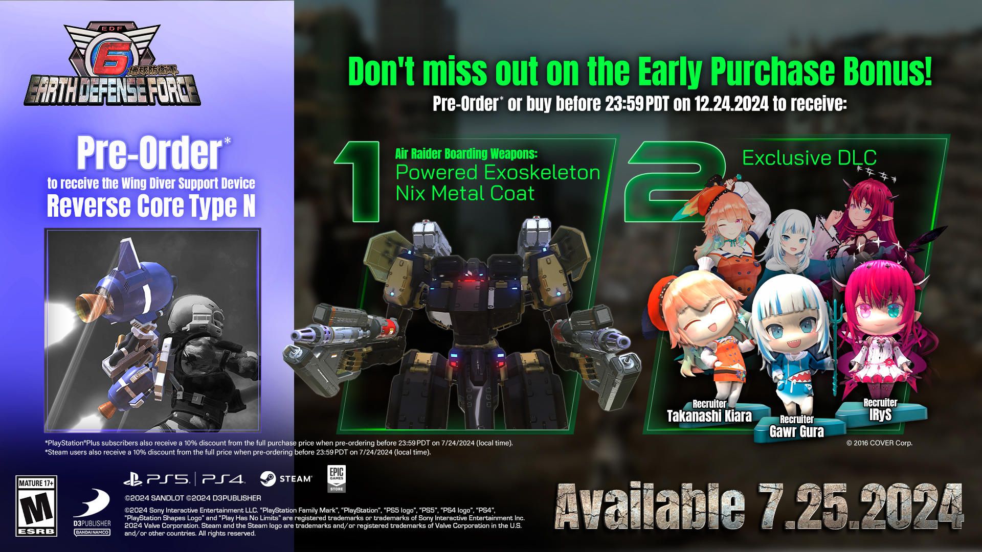 Earth Defense Force 6 Comes Planetside for PC, PlayStation on July 25