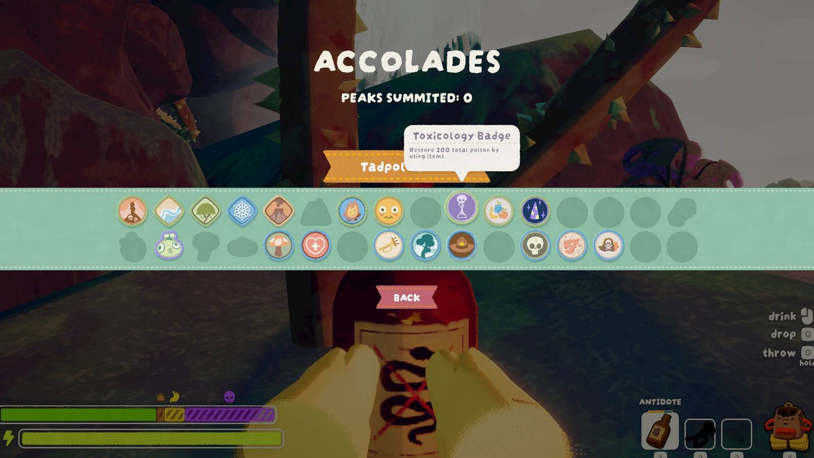 Toxicology Badge Guide in PEAK