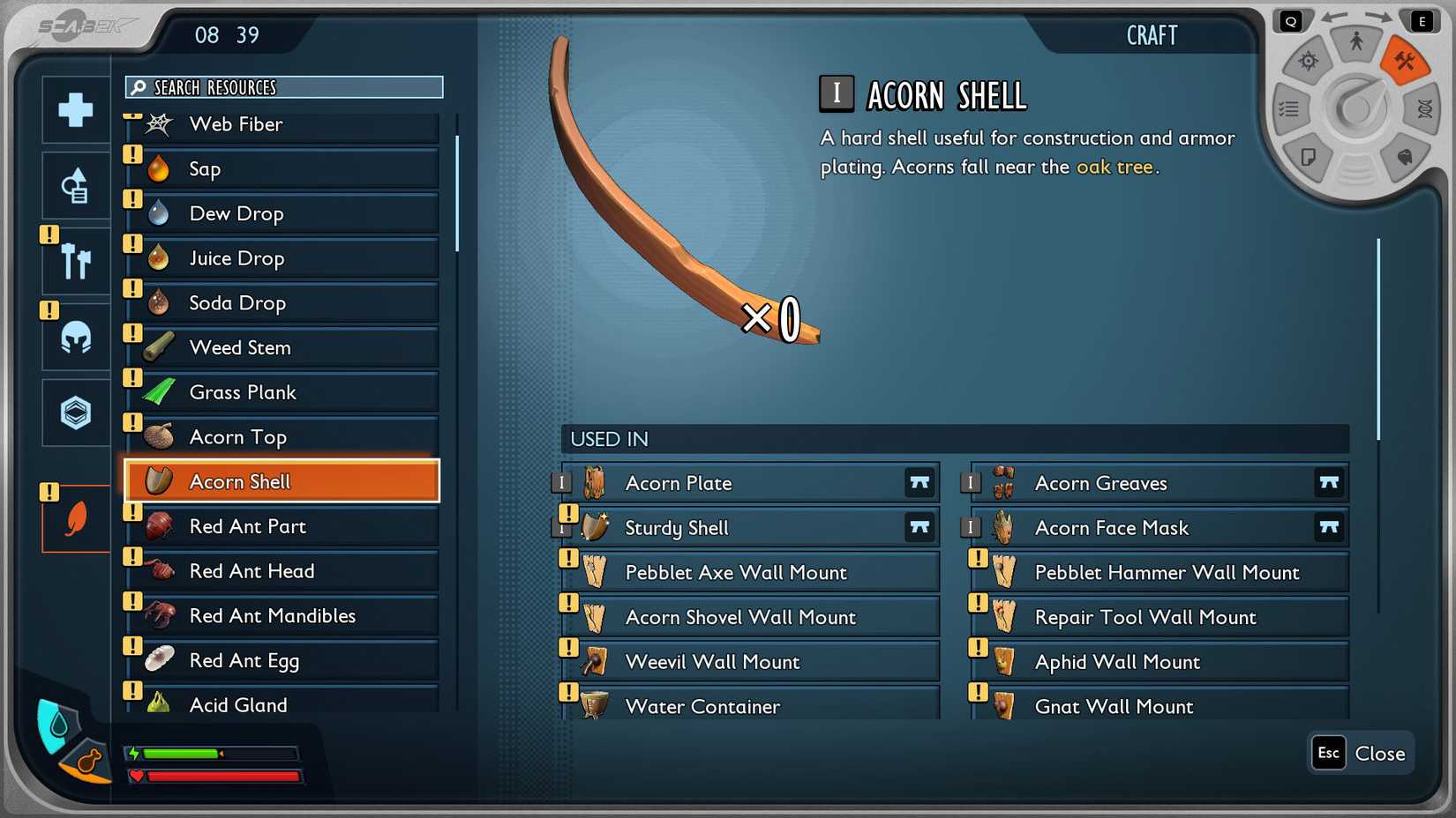 acorn shell grounded 2