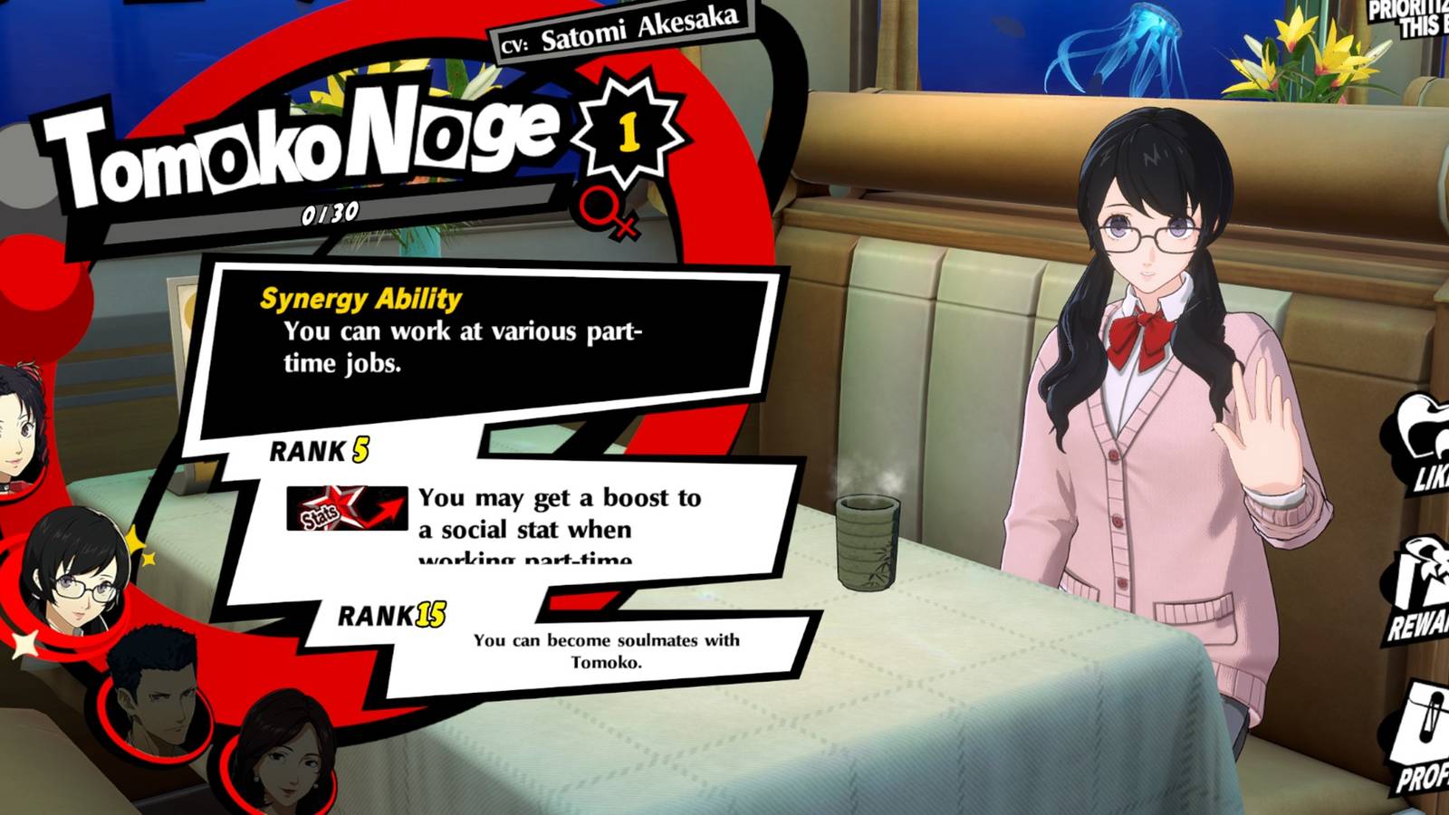 Every Tomoko Noge (Moko) Synergy Ability, Dialogue Choices, Gifts in Persona 5: The Phantom X